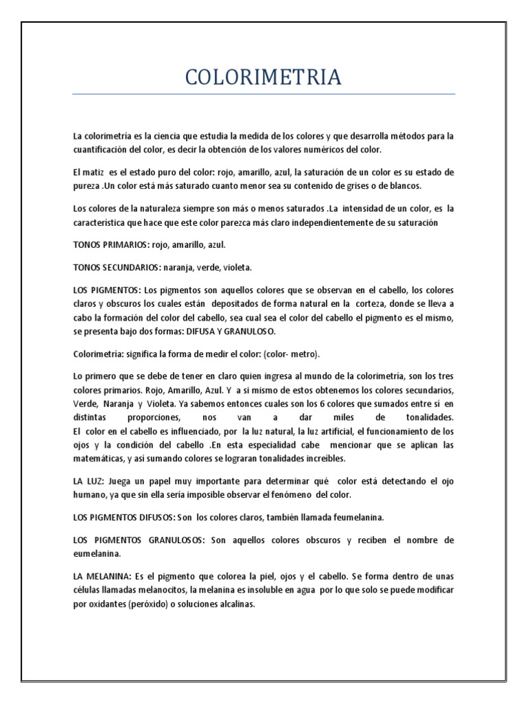 COLORIMETRIA | PDF | Color | Amarillo