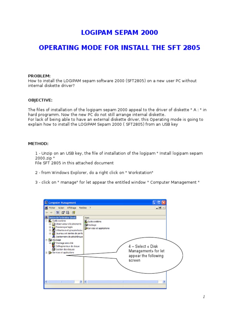 Operating Mode For Install The SFT 2805 Logipam Sepam 2000 en | PDF