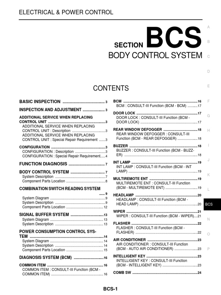 Body Control System: Section | PDF | Switch | Electronic Circuits