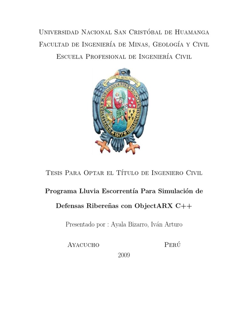Programa Lluvia - Escorrentía para Simulación de Defensas Ribereñas Con ObjectARX Cplusplus PDF ...