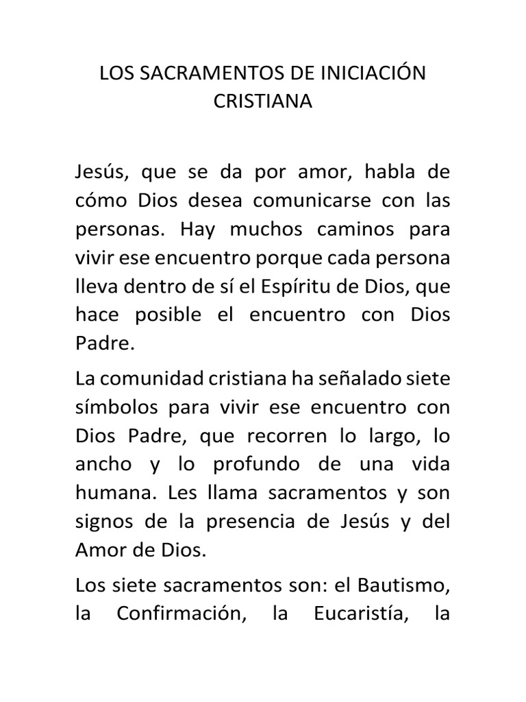 Los Sacramentos de Iniciación Cristiana | PDF