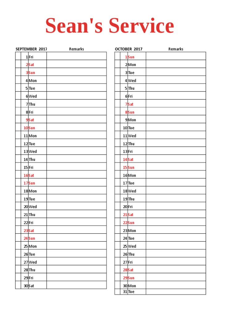 Sean Service Calendar | PDF | Art