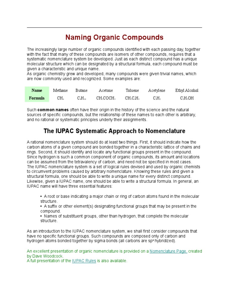IUPAC Nomenclature of Organic Compounds | PDF | Alkane | Alkene