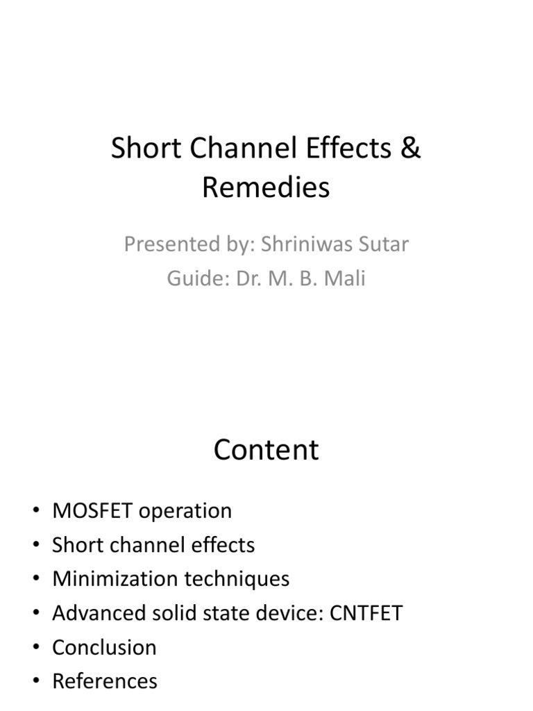 Understanding Short Channel Effects | PDF | Computers