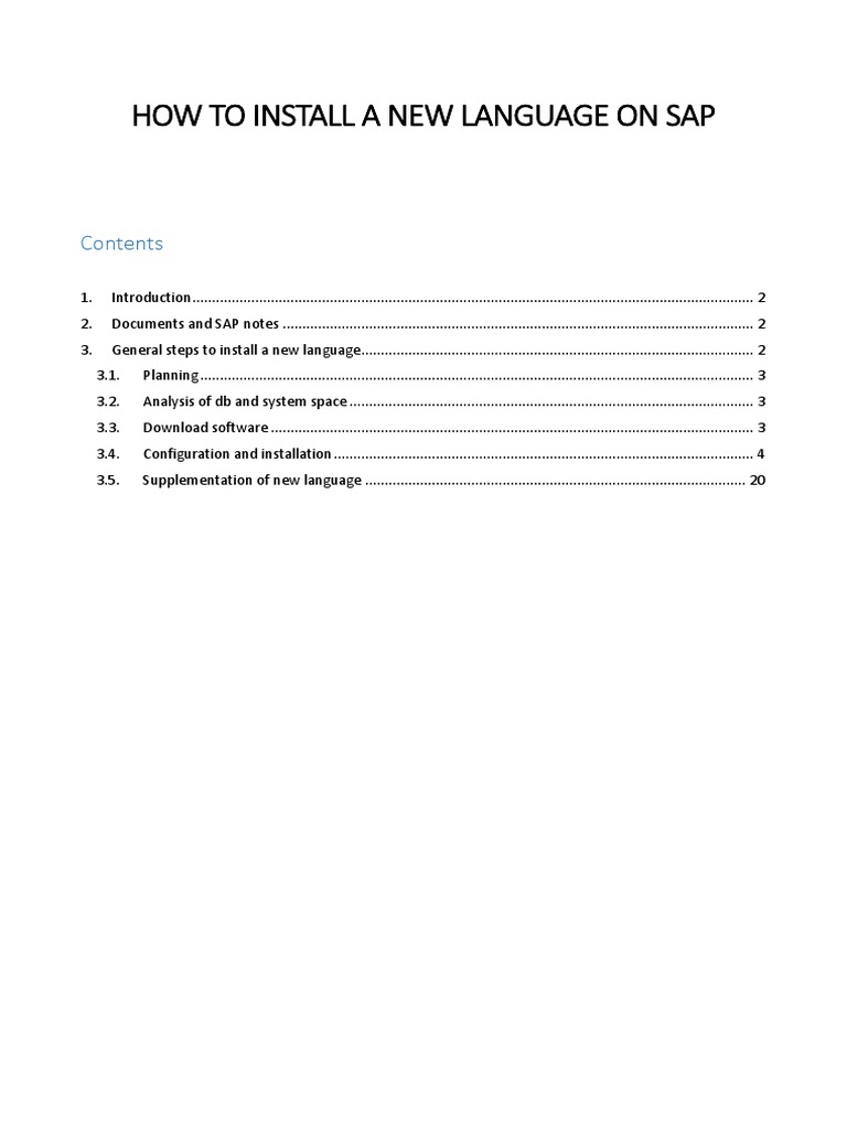 How To Install A New Language On Sap v1 | Download Free PDF ...