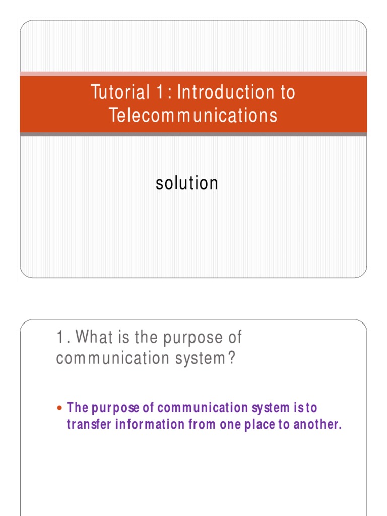 Solution Tutorial # 1 (Intro) | PDF | Decibel | Modulation