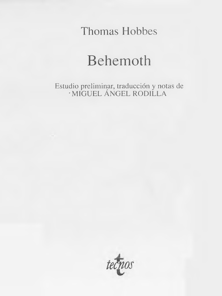 Thomas Hobbes - Behemoth PDF | PDF | Leviatán (libro) | Thomas Hobbes