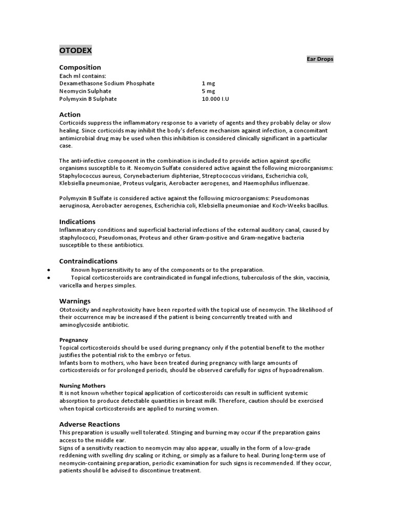 Otodex | Download Free PDF | Antibiotics | Pneumonia
