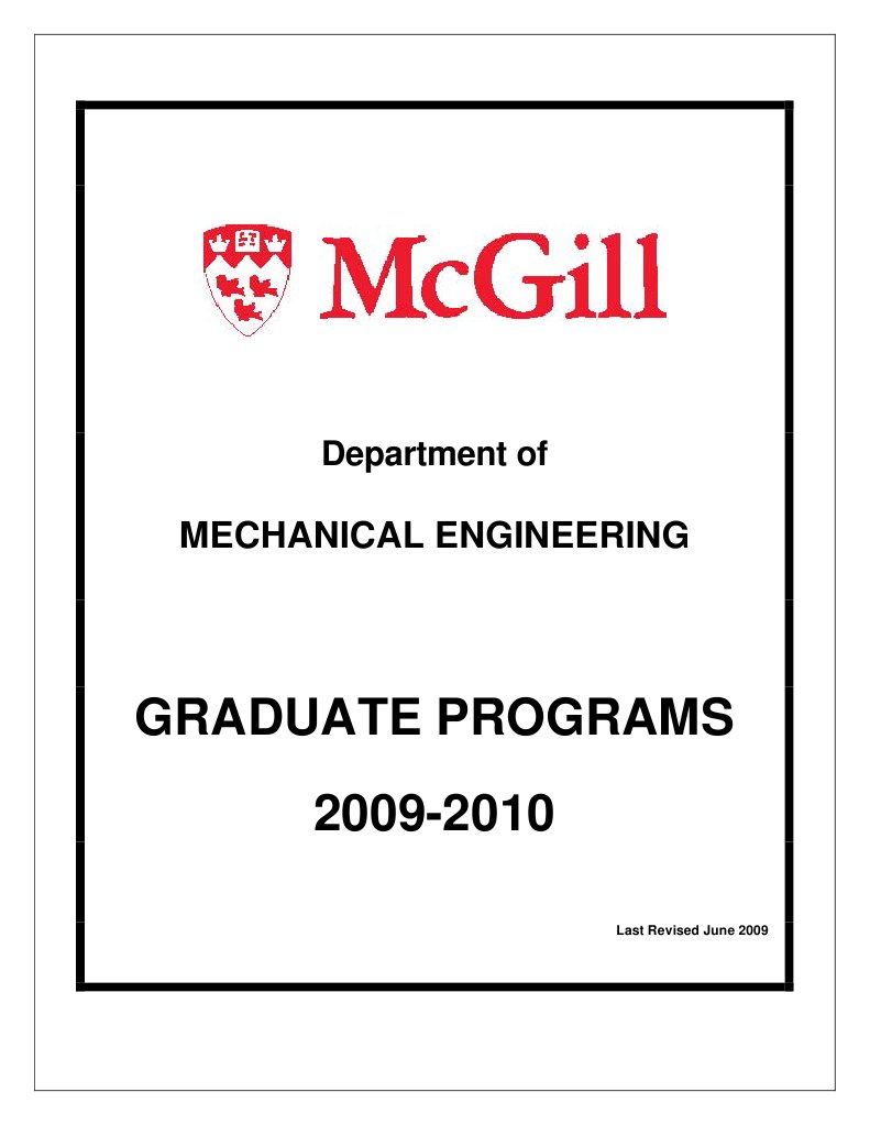 Mcgill Grad Prog | PDF | Graduate School | Academic Degree