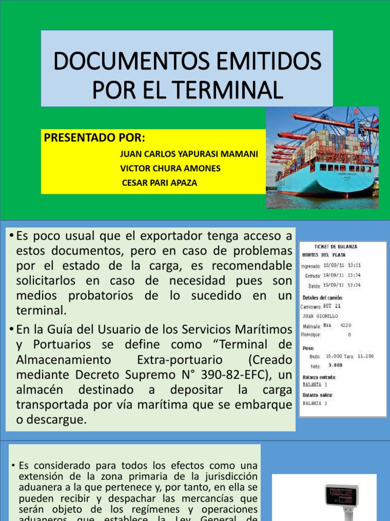 Documentos Emitidos Por El Terminal | PDF | aduana | Transporte