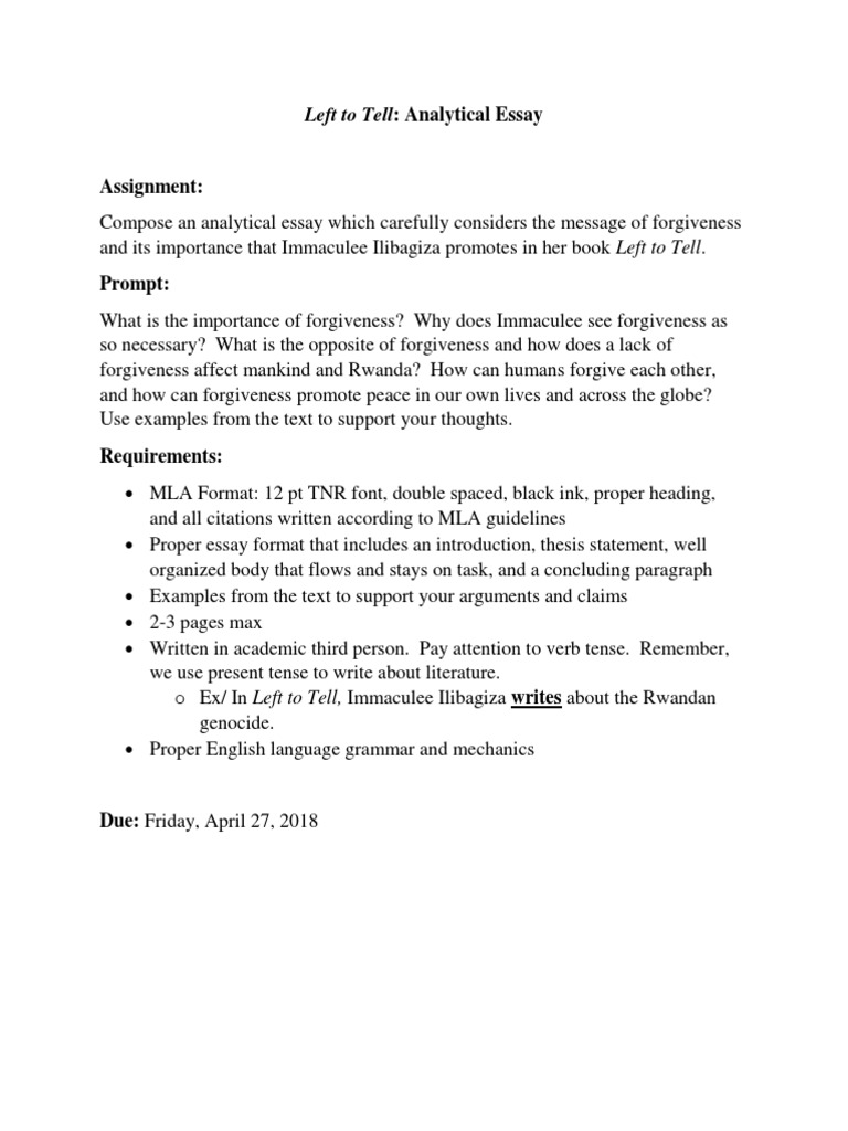 Forgiveness Essay | PDF