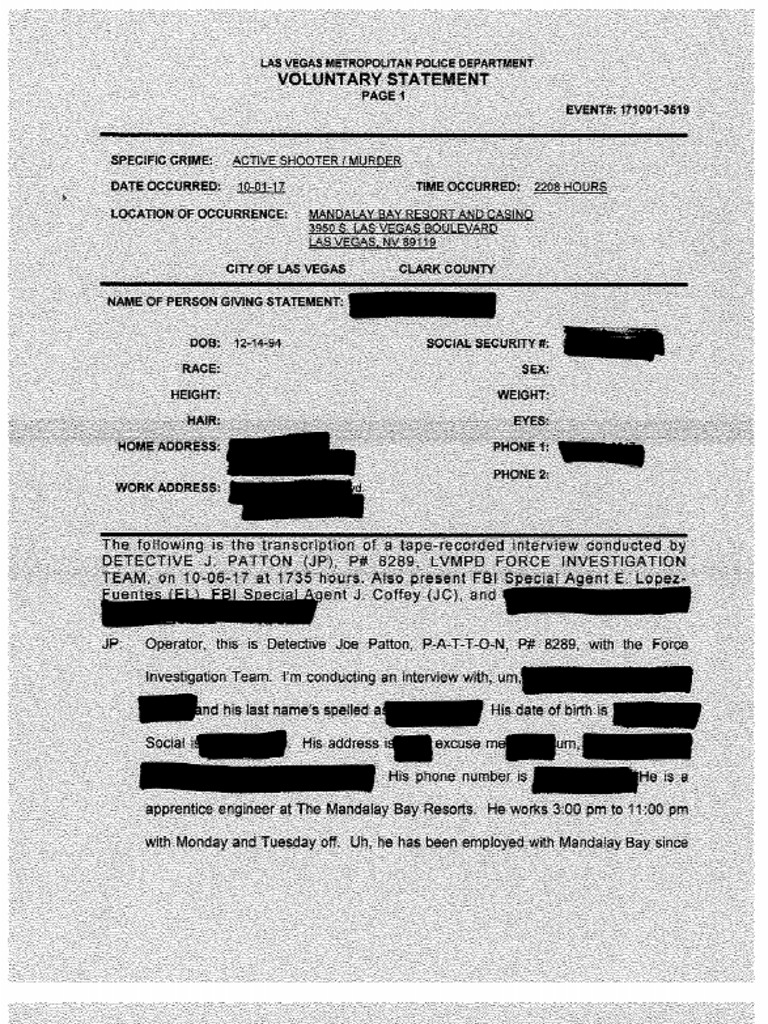 LVMPD Stephen Schuck Interview | PDF