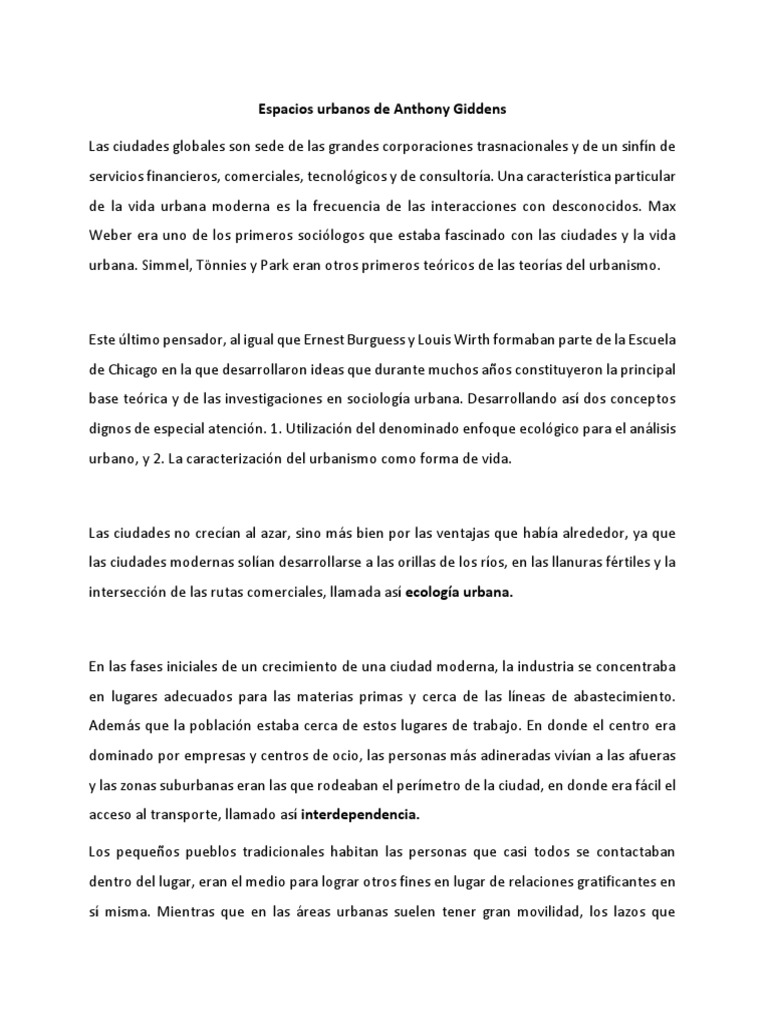 Ciudades y Espacios Urbanos - 3a. Tarea | PDF | Ciudad | Economias