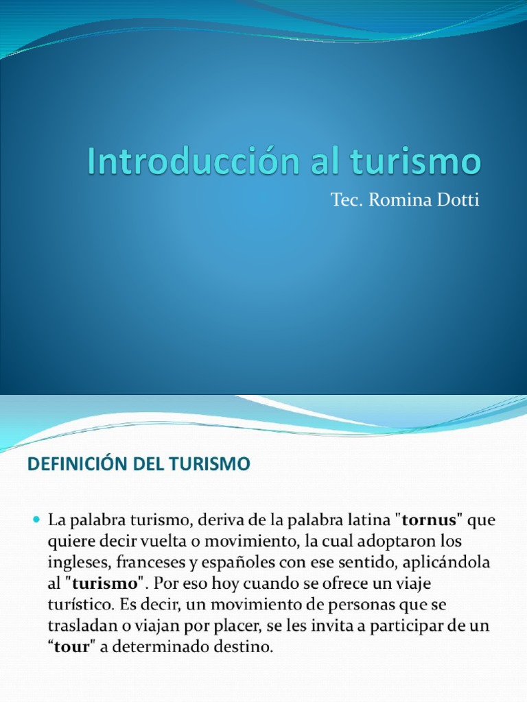 Introduccion Al Turismo | PDF | Turismo | Ocio