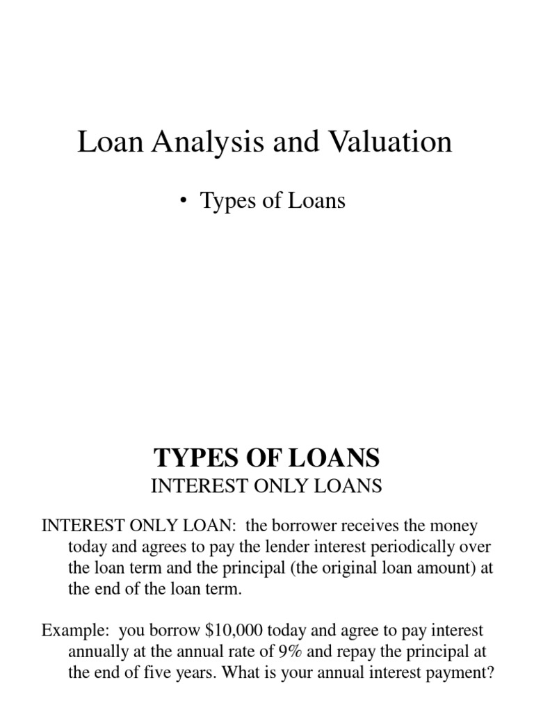 Loan Analysis: Types and Examples | PDF | Loans | Mortgage Loan