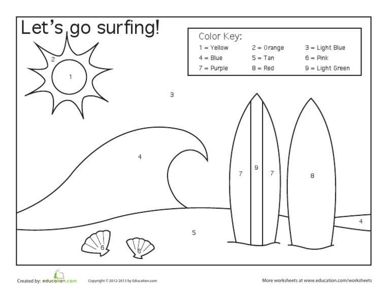 Beach Color by Number | PDF