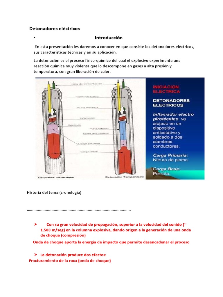 Detonadores Electricos | PDF | Material explosivo | Onda de choque