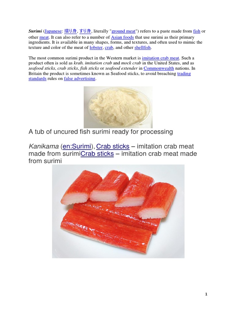Surimi | PDF | Fish And Humans | Fish