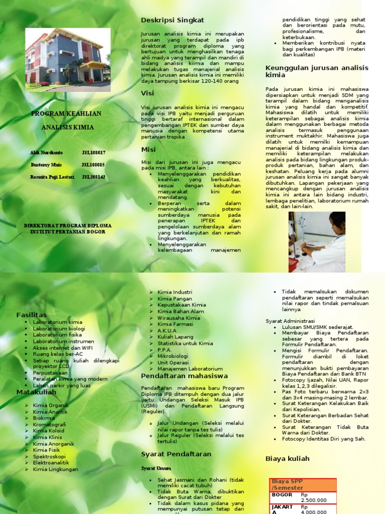 Brosur IPB (Institut Pertanian Bogor) | PDF