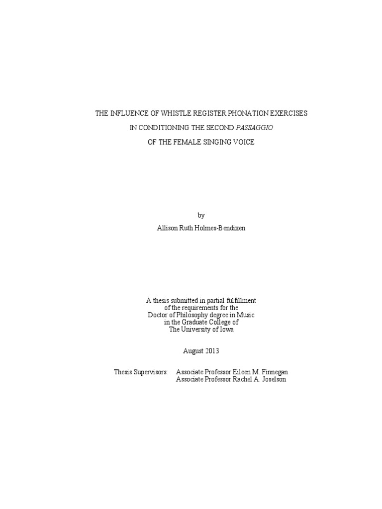 Whistle Register | PDF | Singing | Vocal Pedagogy
