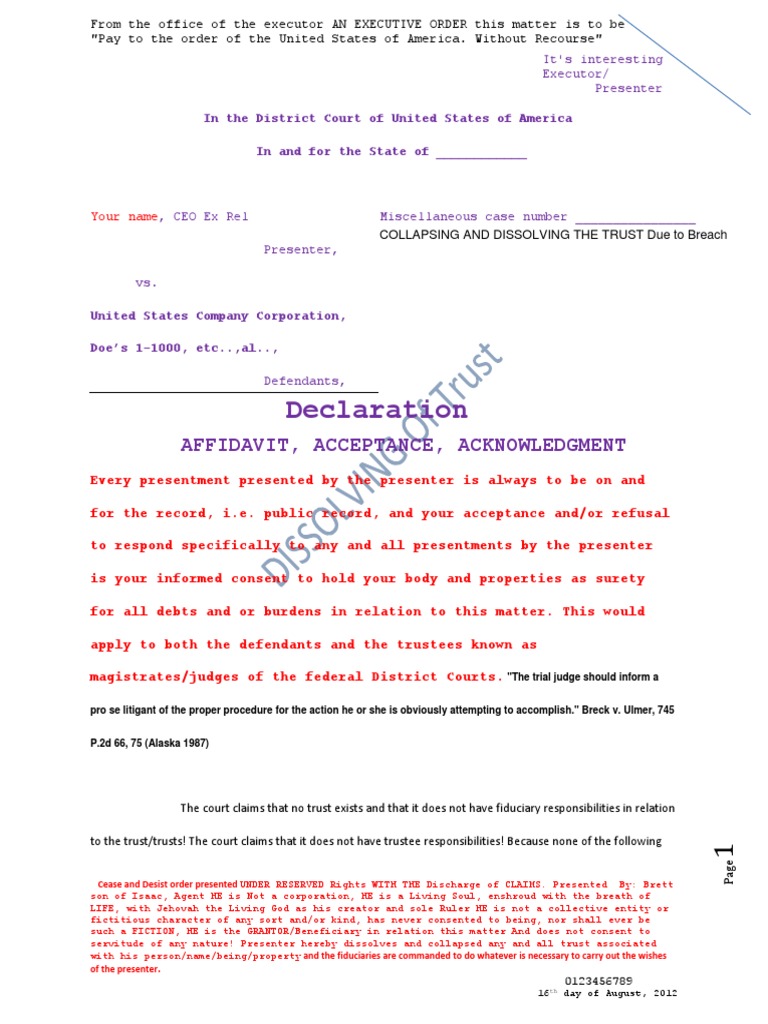 Dissolving and Collapsing The Trust Sample | PDF