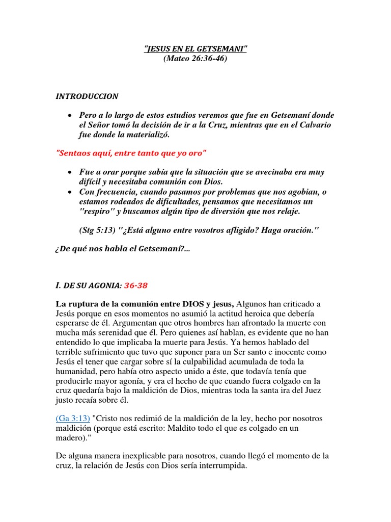 Jesus en El Getsemani | PDF | Jesús | Oración