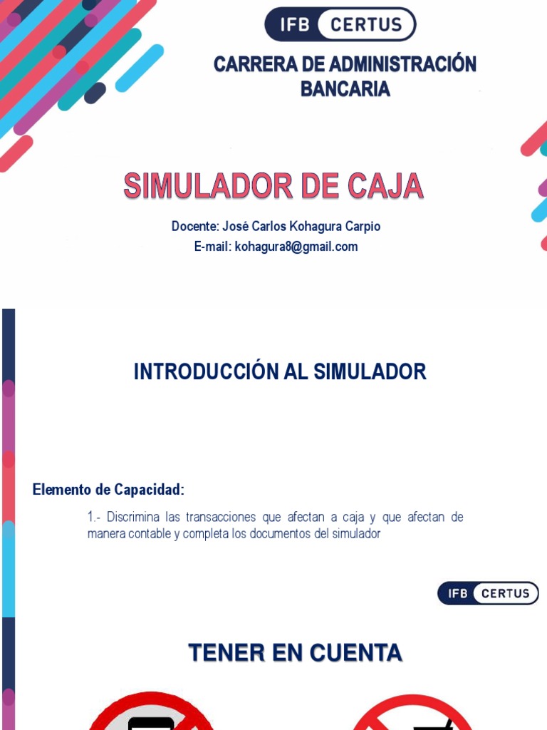 Trans Acci Ones (Simulador de Caja) | PDF | Cheque | Dinero