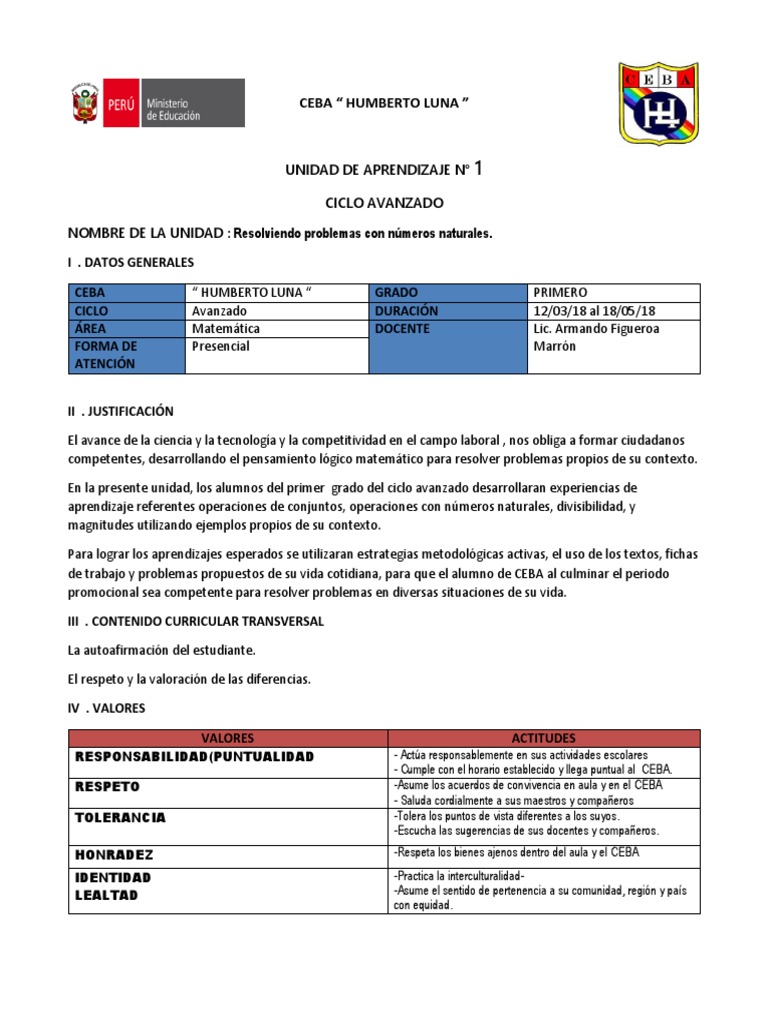 1ra Unidad de Aprendizaje 1er - Mat | PDF | Volumen | Número primo