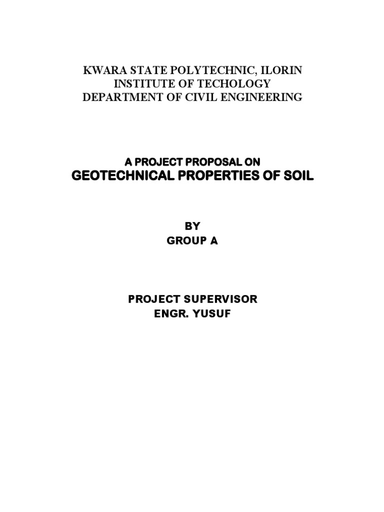 Microsoft Word Group A Project Proposal 2 | PDF | Soil Mechanics | Soil