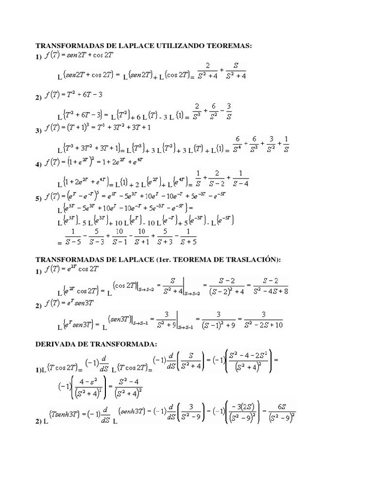 Transformadas de Laplace Utilizando Teoremas | Integral | Derivado