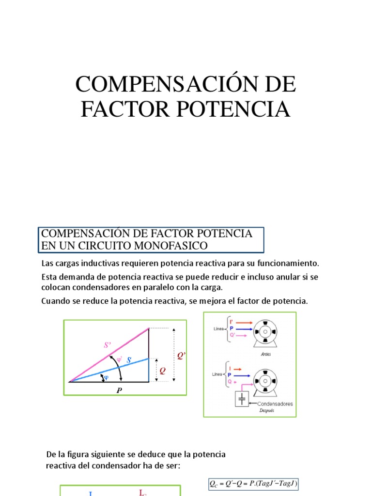 Compensación de Factor Potencia | PDF | Energia electrica | Poder (Física)