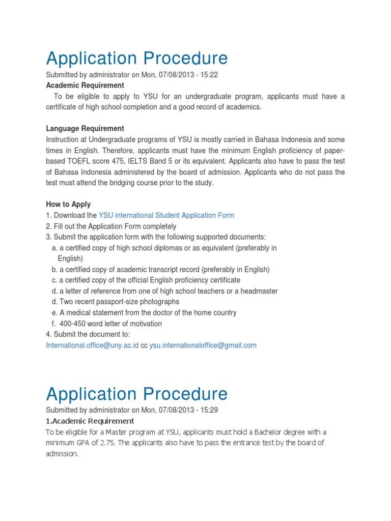 YSU Admission Guide for Applicants | PDF | University And College ...