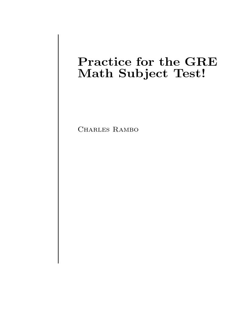 Practice For The GRE Math Subject Test | PDF | Matrix (Mathematics ...