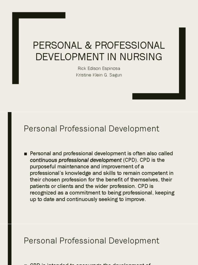 Personal Professional Development | PDF | Nursing | Palliative Care