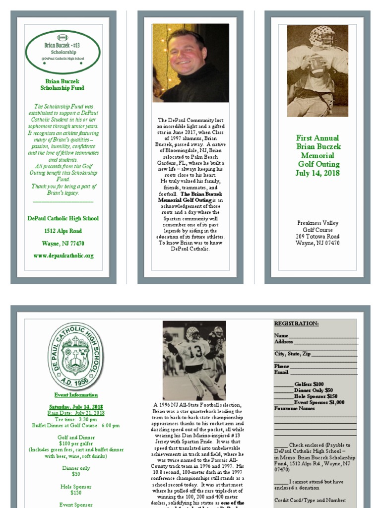Brian Buczek Memorial Golf Outing | PDF | Sports | Leisure