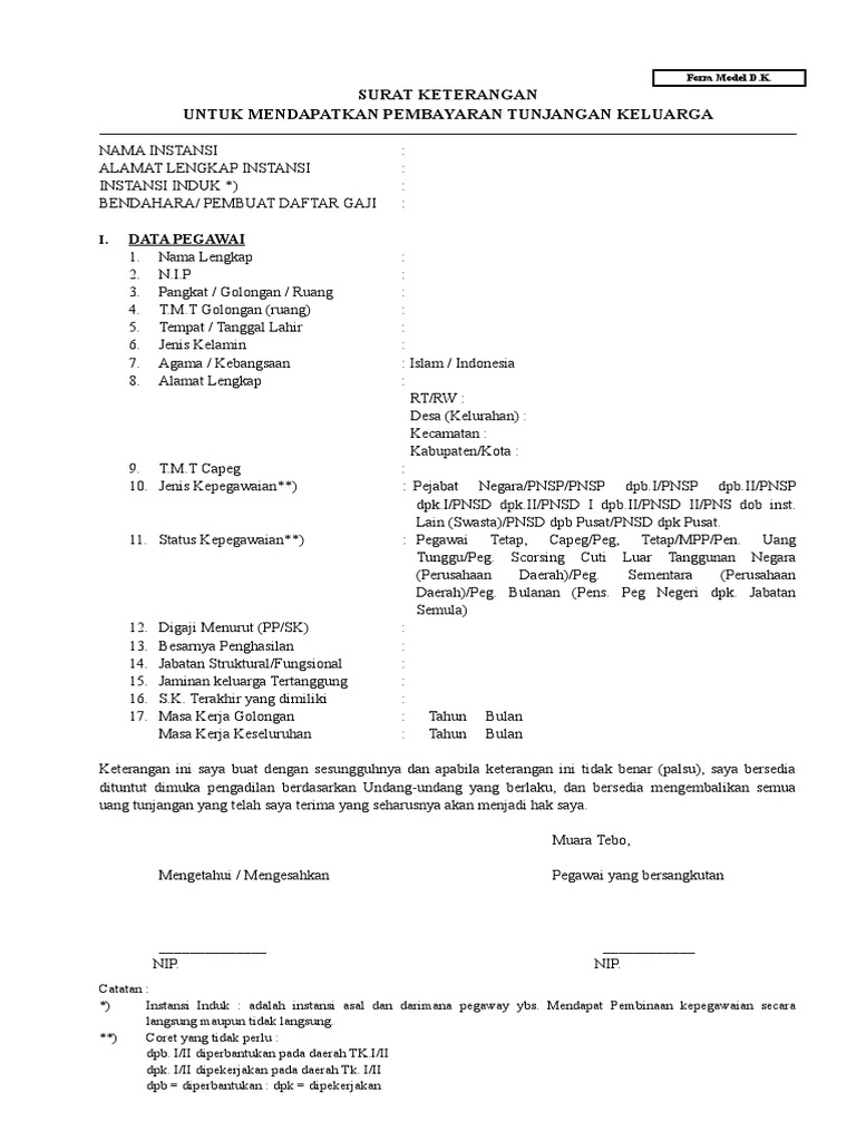 Contoh Format Skumptk | PDF