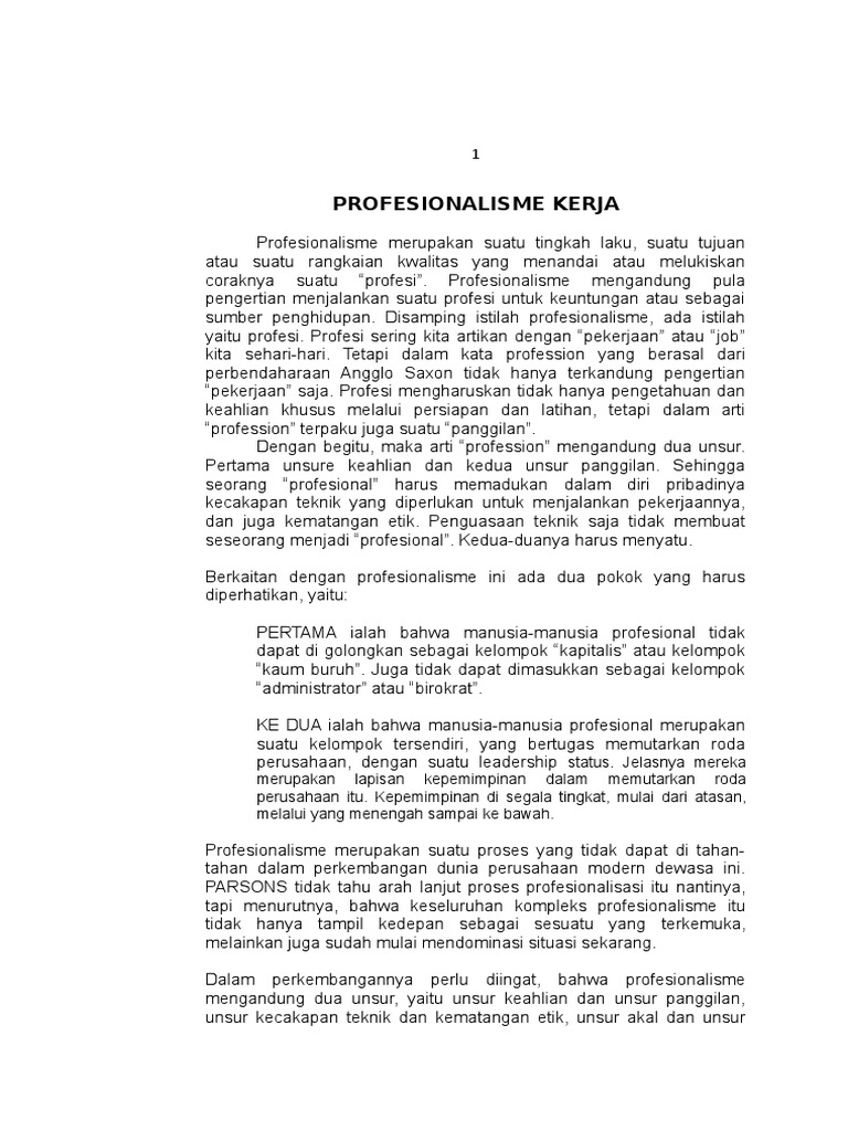Profesionalisme Kerja | PDF