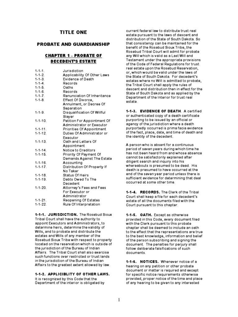 RST Law and Order Code Complete | PDF | Legal Guardian | Probate