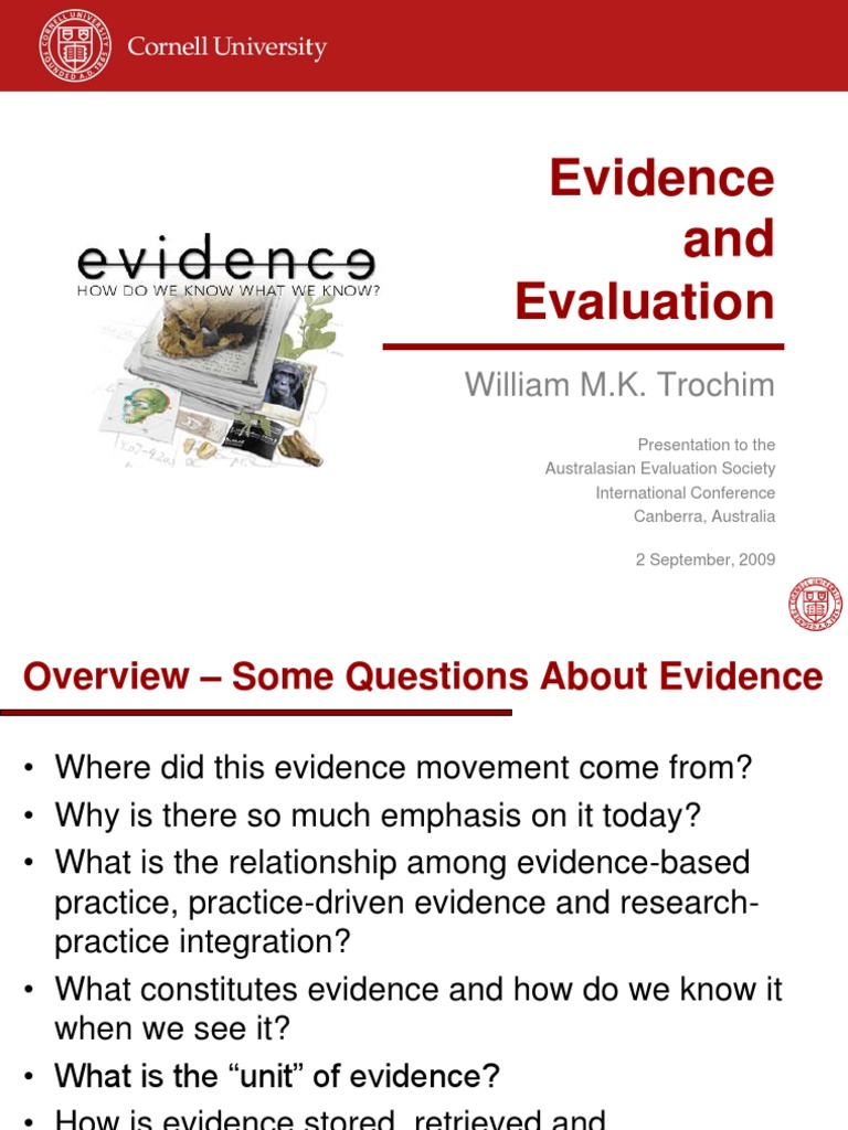 Evidence and Evaluation: William M.K. Trochim | PDF | Randomized ...