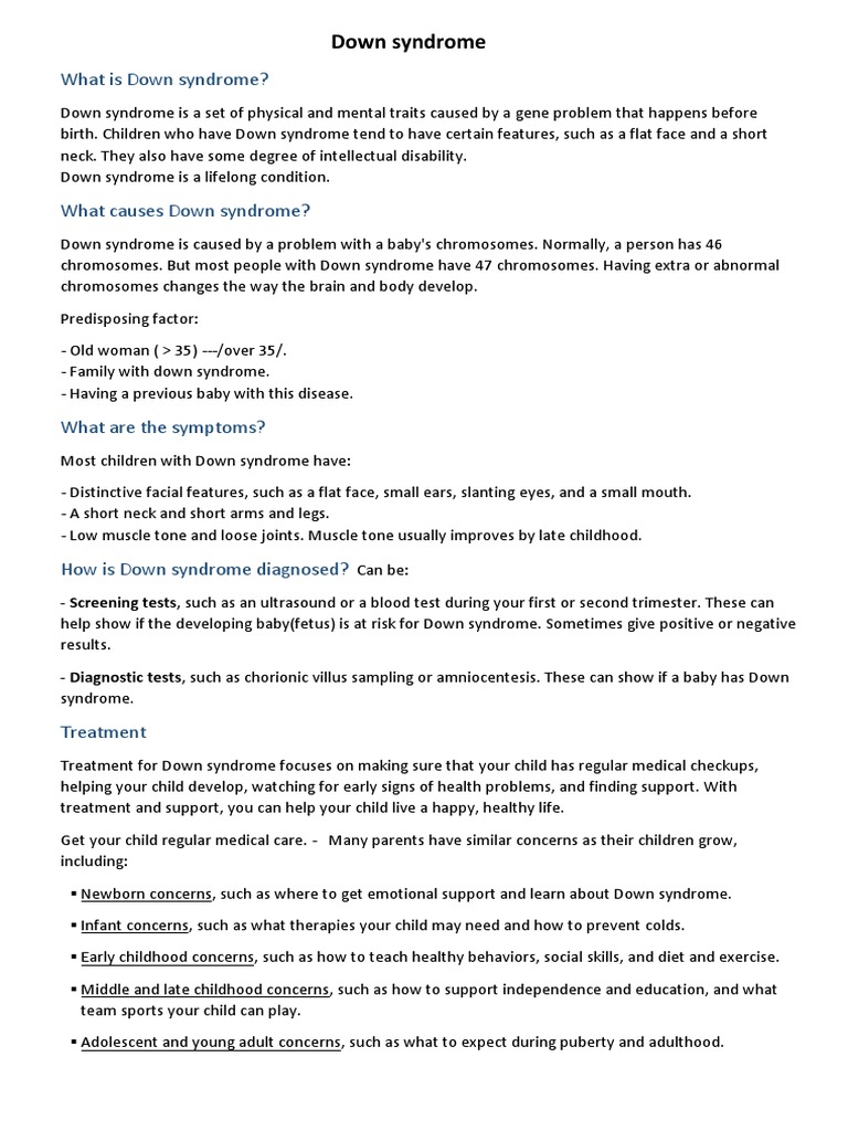 Down Syndrome | PDF | Down Syndrome | Medical Specialties