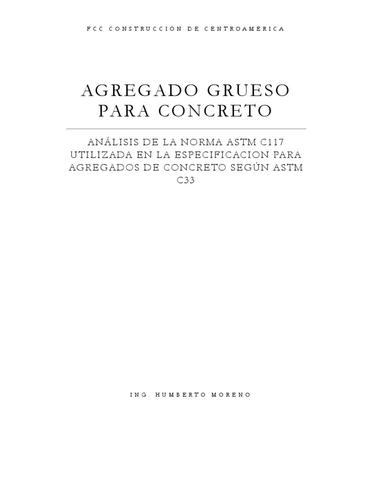 Agregado Grueso para Concreto ASTM C117 - Humberto Moreno | PDF ...