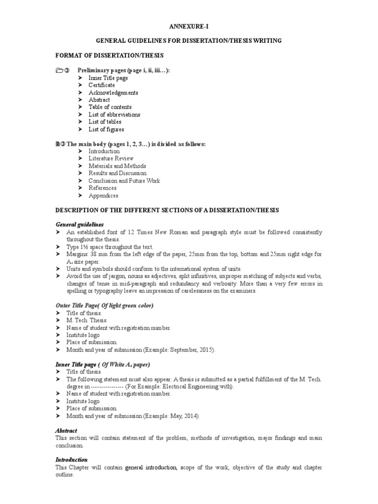 General Guidelines For Thesis Writing BPUT | PDF | Thesis | Cognitive ...