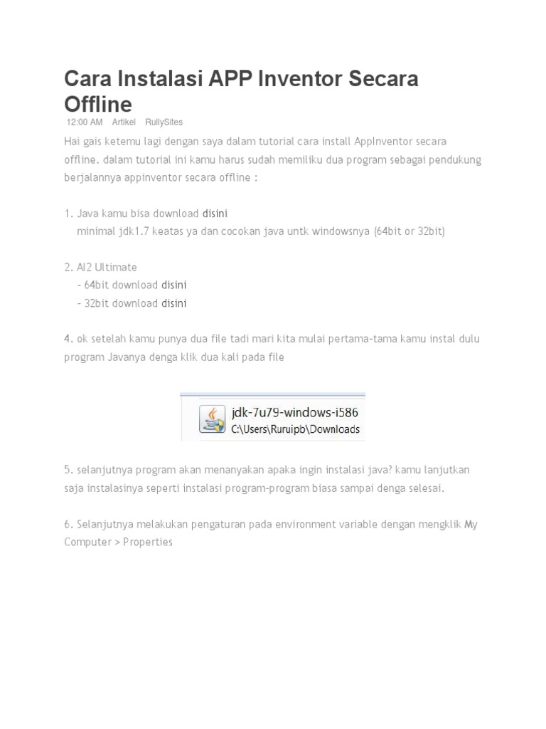 Cara Instalasi APP Inventor Secara Offline | PDF | Career & Growth ...