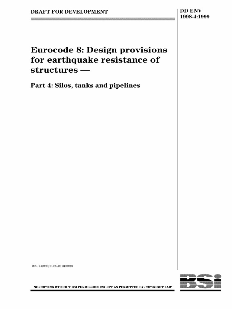 EUROCODE 8 Part 4 1999 PDF | PDF