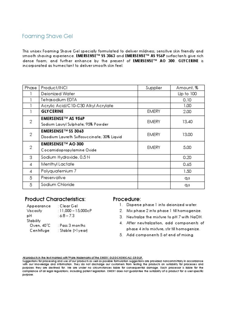 Personal Care Formulation | PDF | Sodium Hydroxide | Surfactant