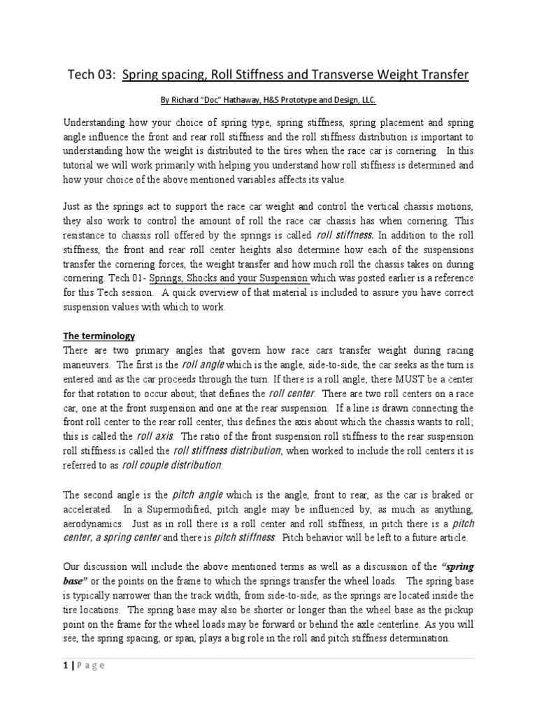 Tech-03 Springs-Roll Stiffness-4 PDF | PDF | Suspension (Vehicle ...