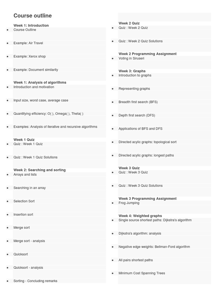Course Outline and Lecture Schedule | PDF | Dynamic Programming ...