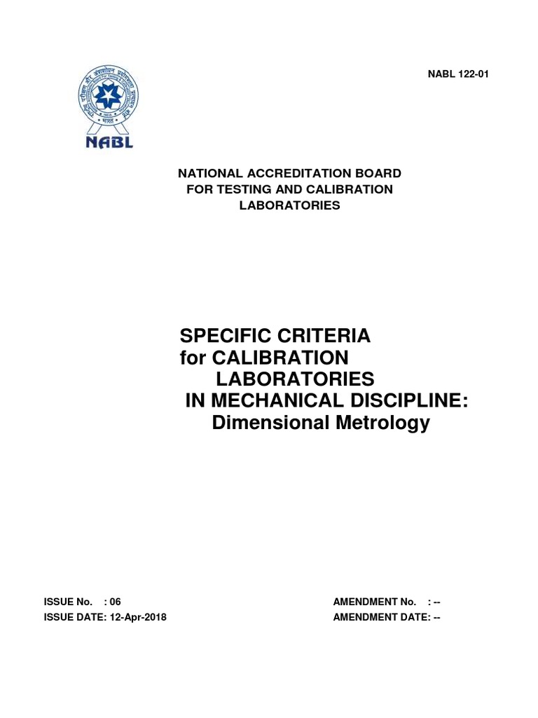 Nabl 122 1 | PDF | Calibration | Metrology
