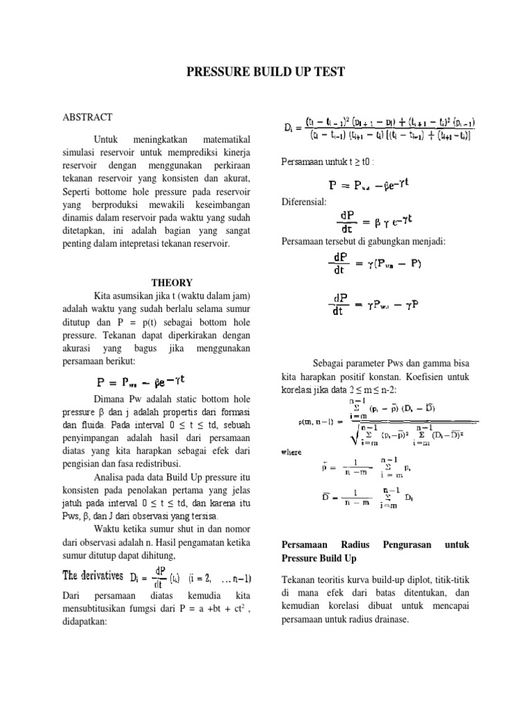 Pressure Build Up Test: Theory | PDF