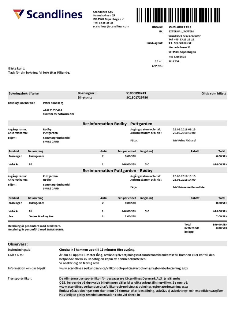 S1800898743 Confirmation | Transport | Business